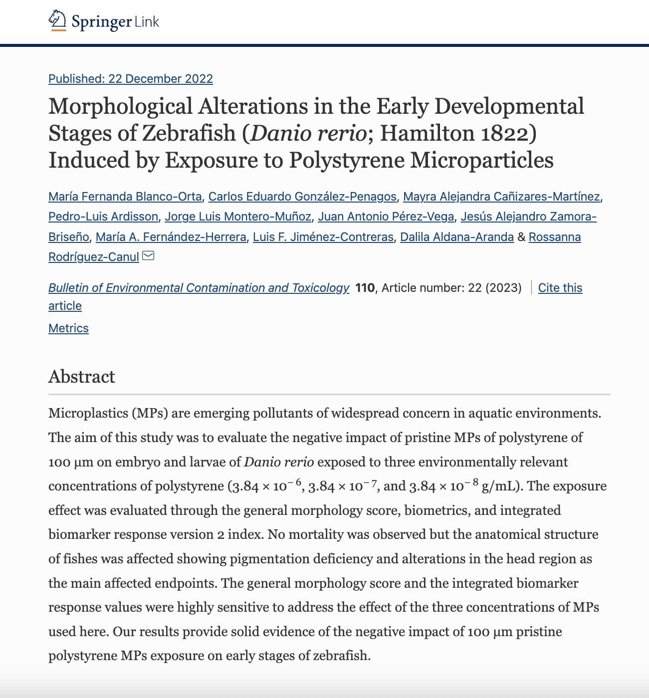 Morphological Alterations in the Early Developmental Stages of ...